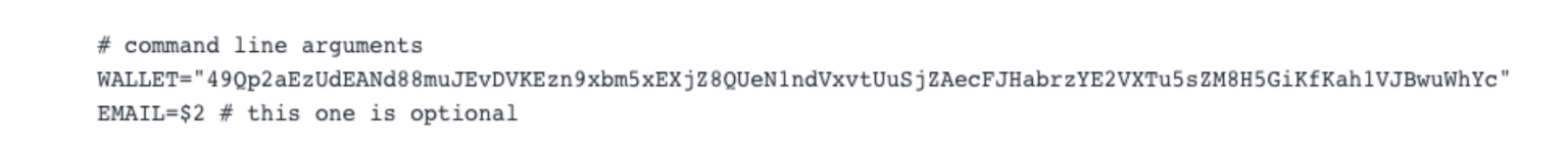 Crypto wallet address: